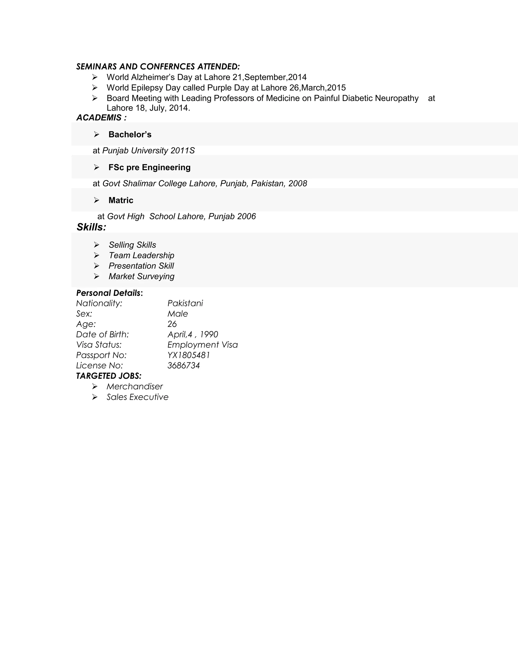 Mudassar Ali Awan updated Resume | DOC