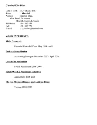 Charbel Rizk -CV | DOC
