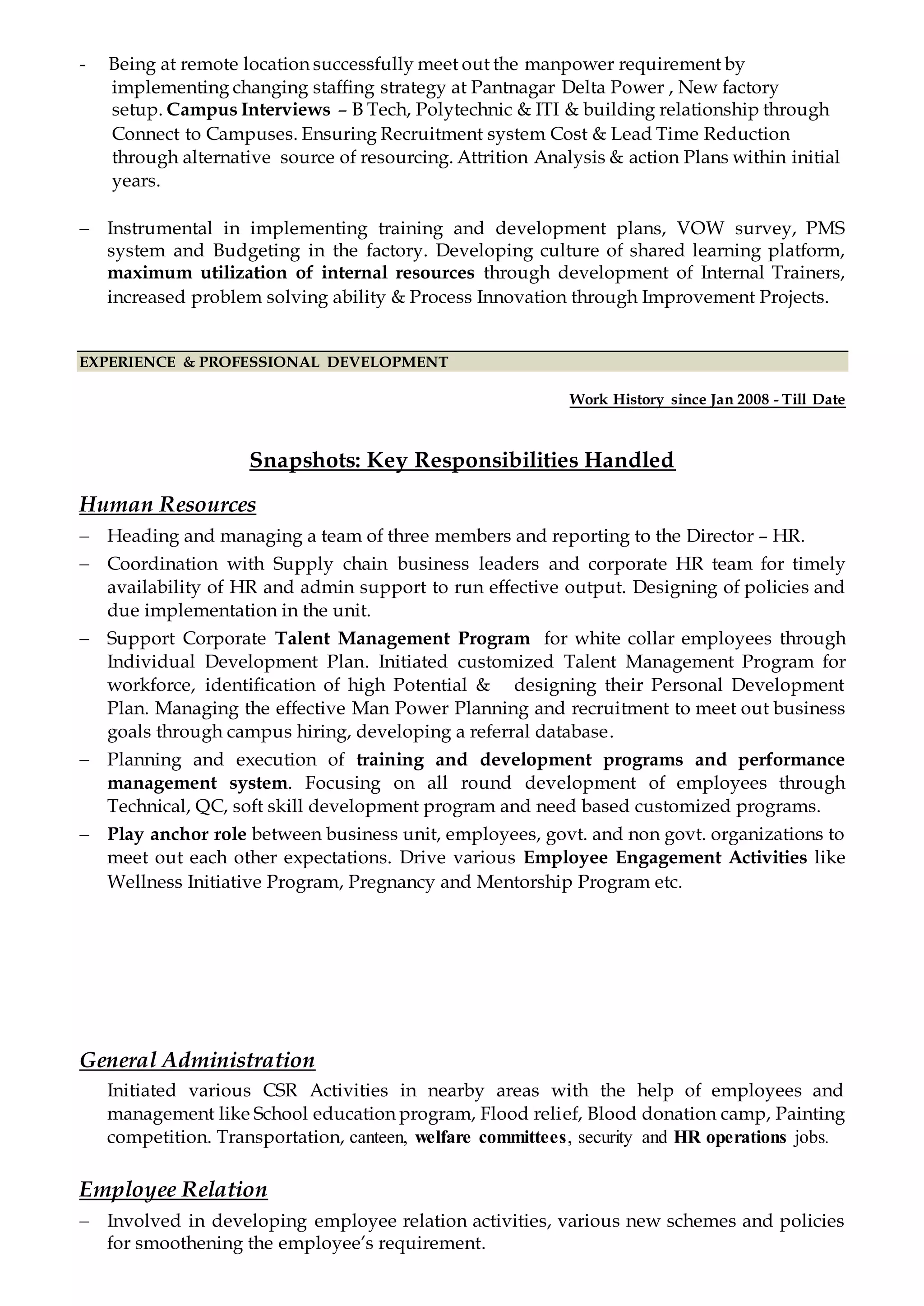 Resume Anshuman | DOCX | Human Resources | Business