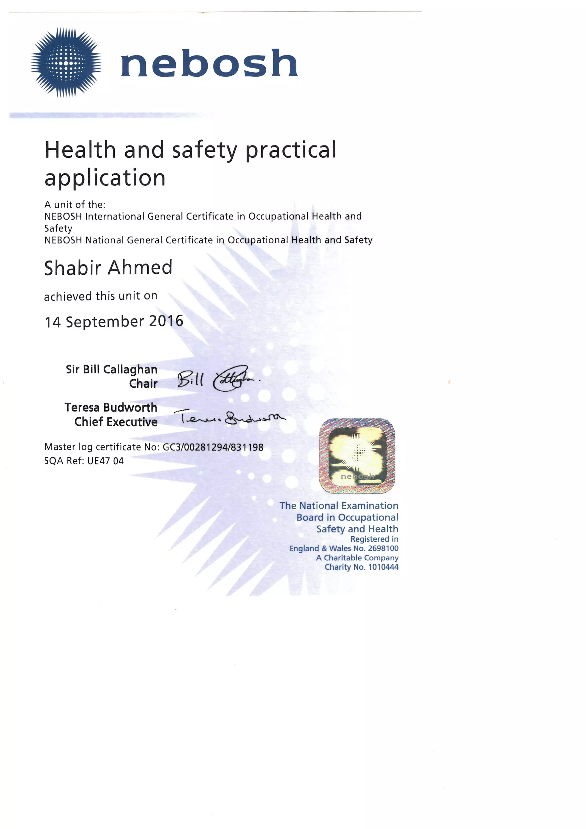 NEBOSH IGC Certificate | PDF