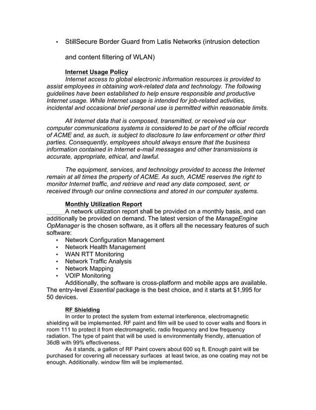 Acme Network Proposal | PDF