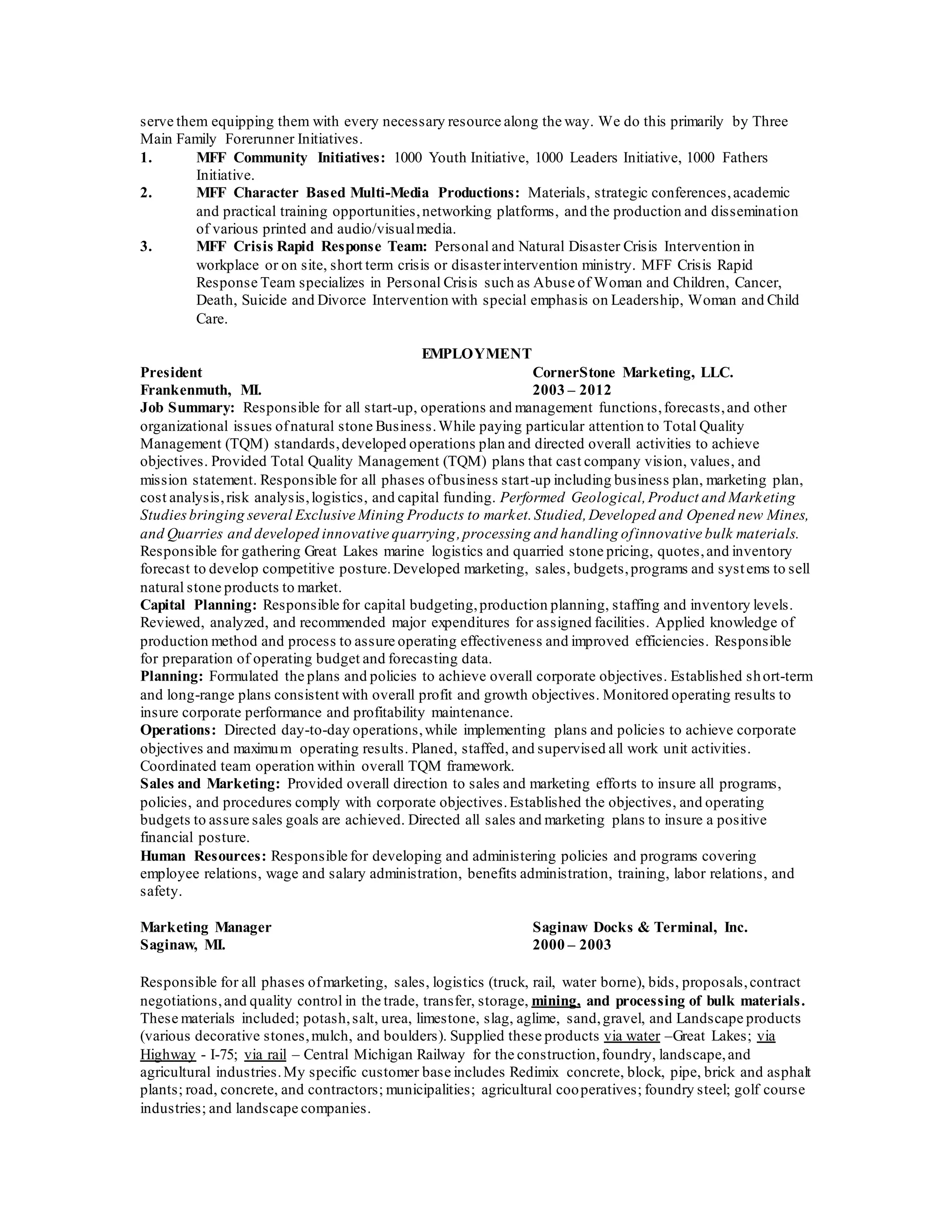 Resume SDM Sec 15 Executive | DOCX