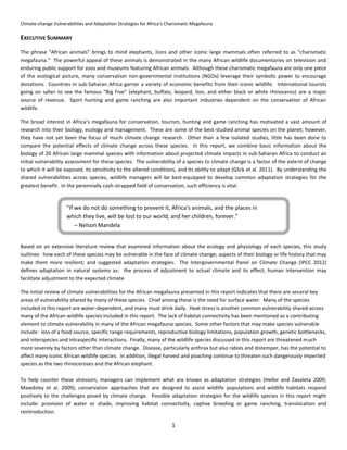 African Wildlife-Climate FULL REPORT final | PDF