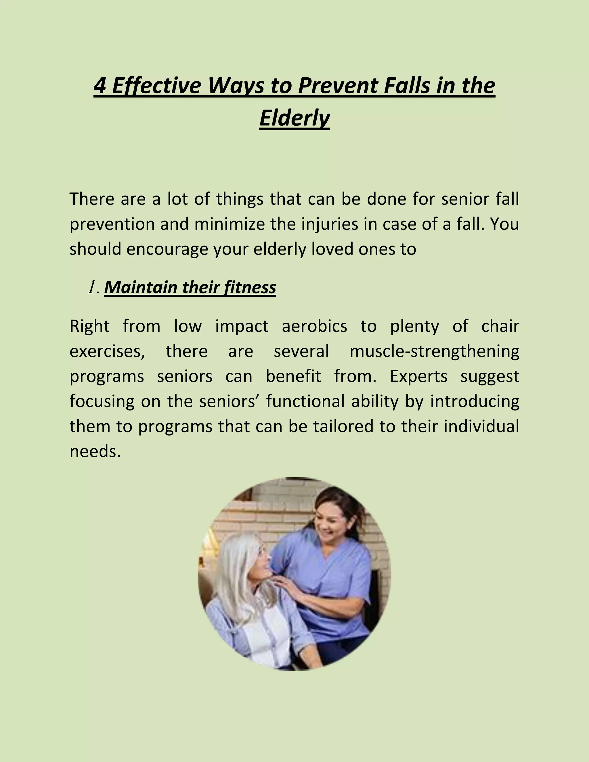 4 effective ways to prevent falls in the elderly | PDF