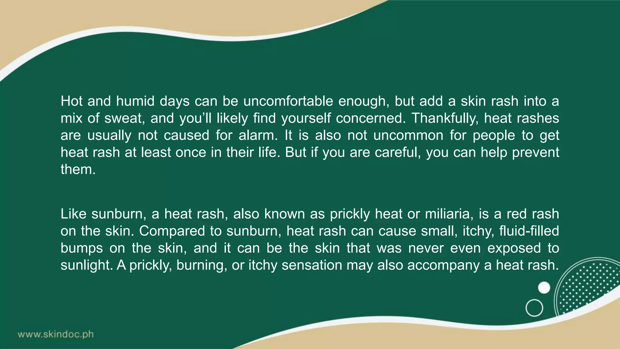 4 Effective Ways To Prevent Heat Rash Ppt