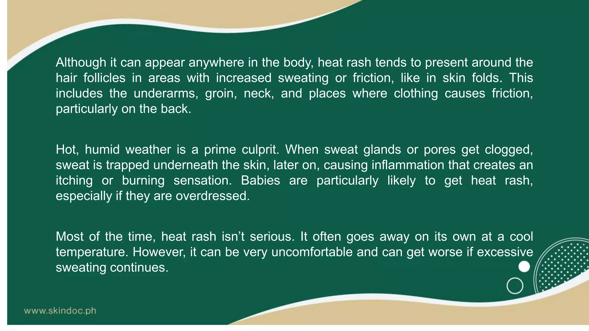 4 effective ways to prevent heat rash | PPT