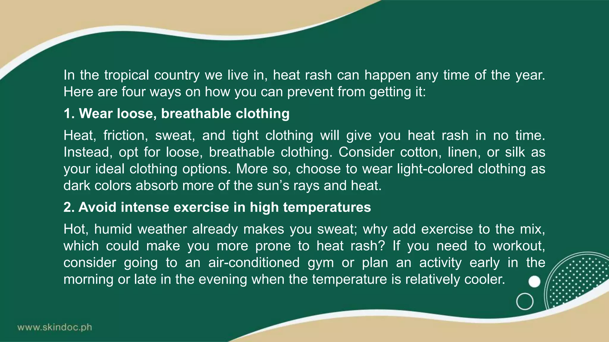 4 effective ways to prevent heat rash | PPT