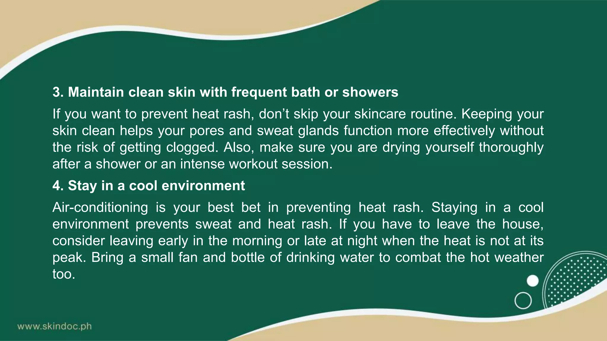 4 Effective Ways To Prevent Heat Rash Ppt