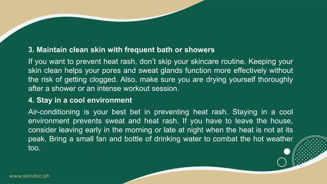 4 effective ways to prevent heat rash | PPT
