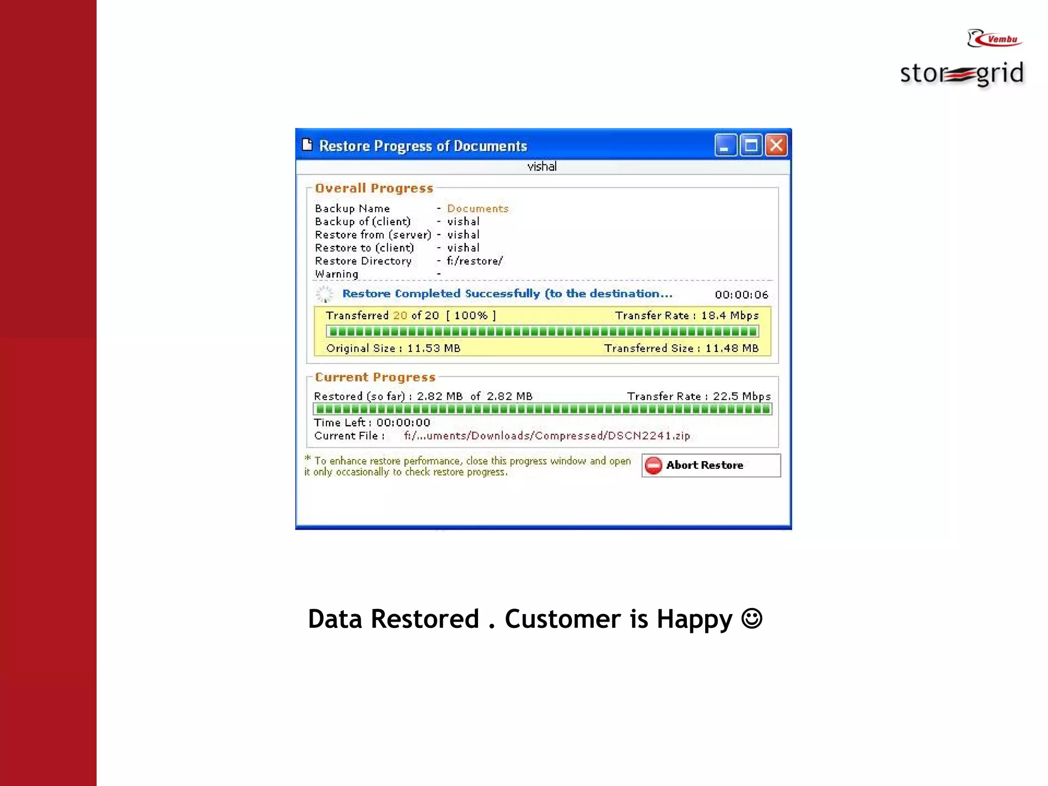 StoreGrid : Restore & Recovery | PPT