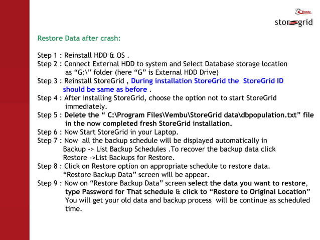 StoreGrid : Restore & Recovery | PPT