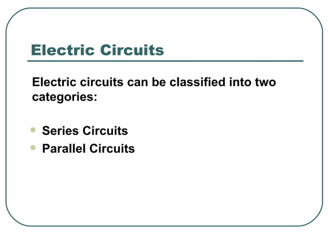 Electric Circuits Ppt Slides | PPT