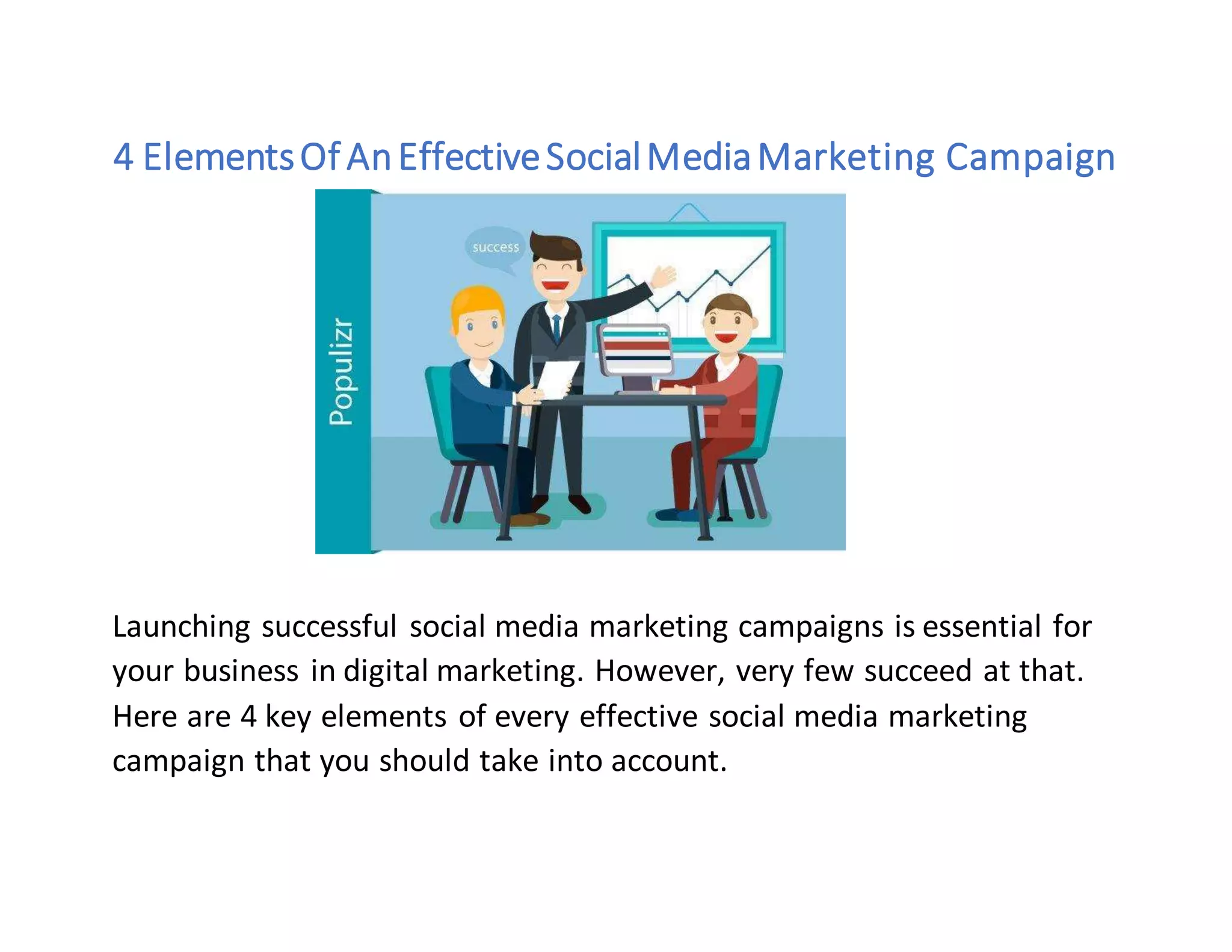 4 Elements Of An Effective Social Media Marketing Campaign | PPT