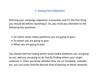4 Elements Of An Effective Social Media Marketing Campaign | DOCX