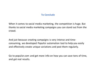 4 Elements Of An Effective Social Media Marketing Campaign | PPT