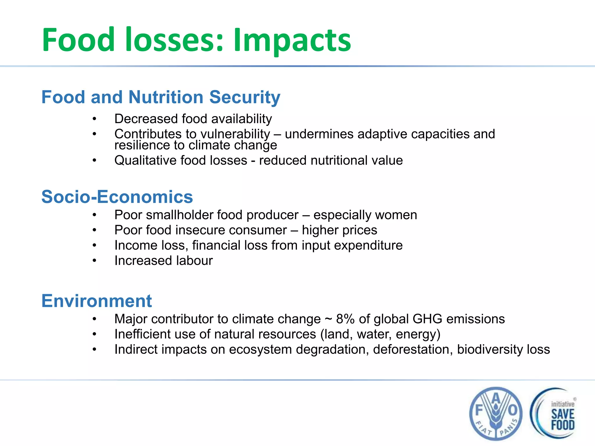 Food losses in food value chains – analysing causes and identifying ...
