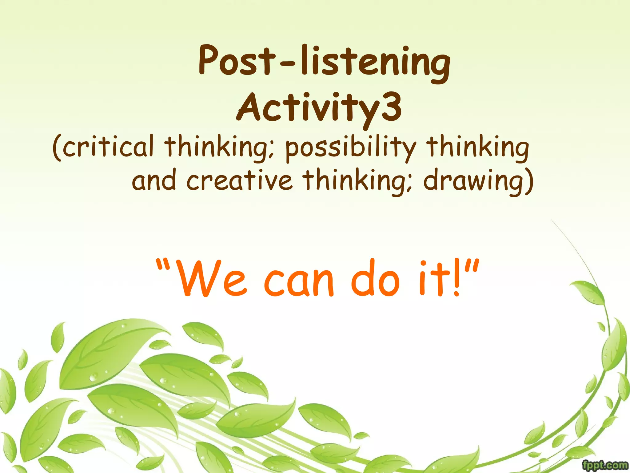 Lesson plan for improving listening skill | PPT | Education