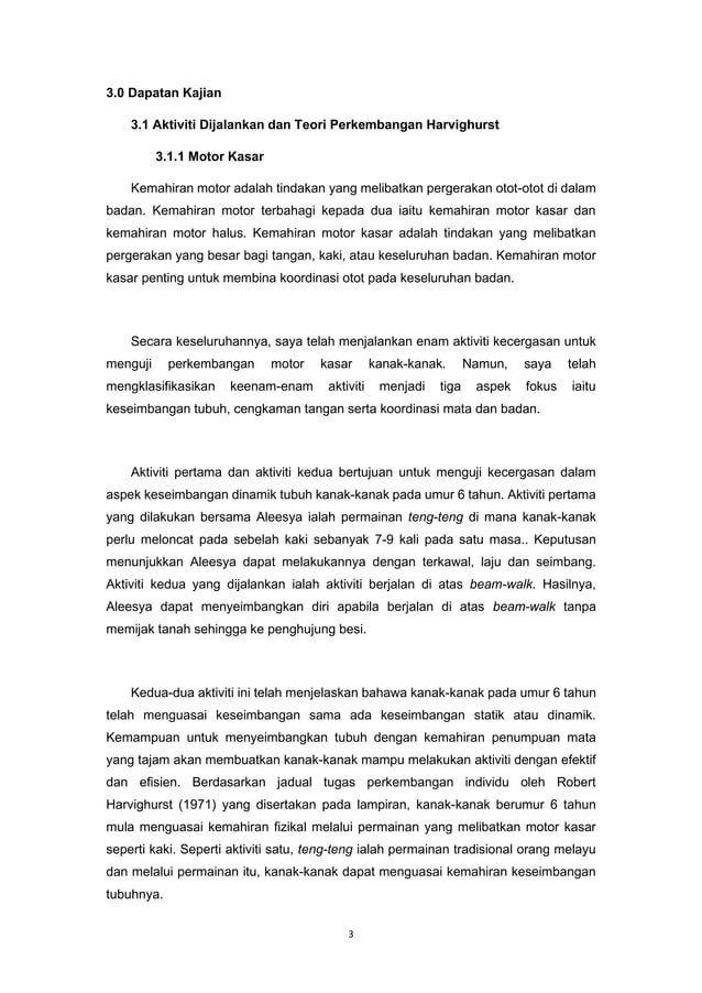 EDUP3023 Esei Laporan Perkembangan Kanak-Kanak | PDF