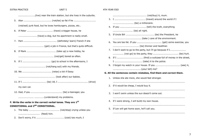 4º eso unit 5 advers and conditionals | PDF | World/International Music ...