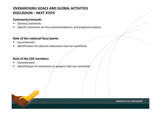 ESP Implementation Plan: Overarching Goals and Global Activities | PPT