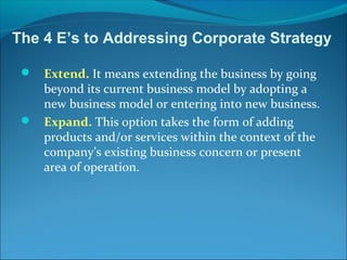 4 E of corporate strategy | PPT