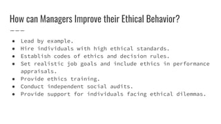 (4) Ethical behavior and social responsibility | PPT