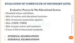 EVALUATION OF CURRICULUM AT SECONDARY LEVEL | PDF
