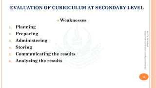 EVALUATION OF CURRICULUM AT SECONDARY LEVEL | PDF