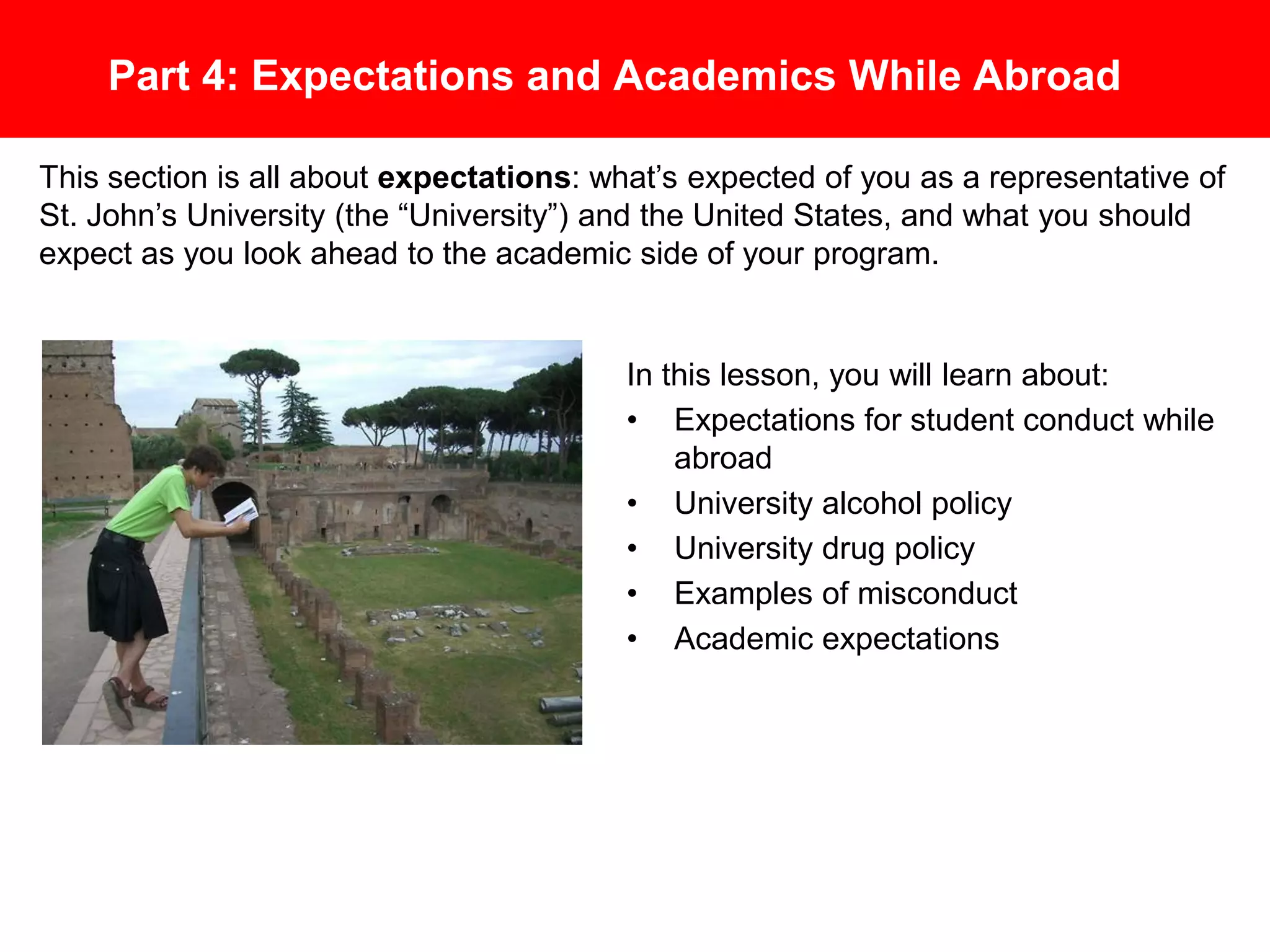 Part 4: Student Expectations (Exchange) | PDF