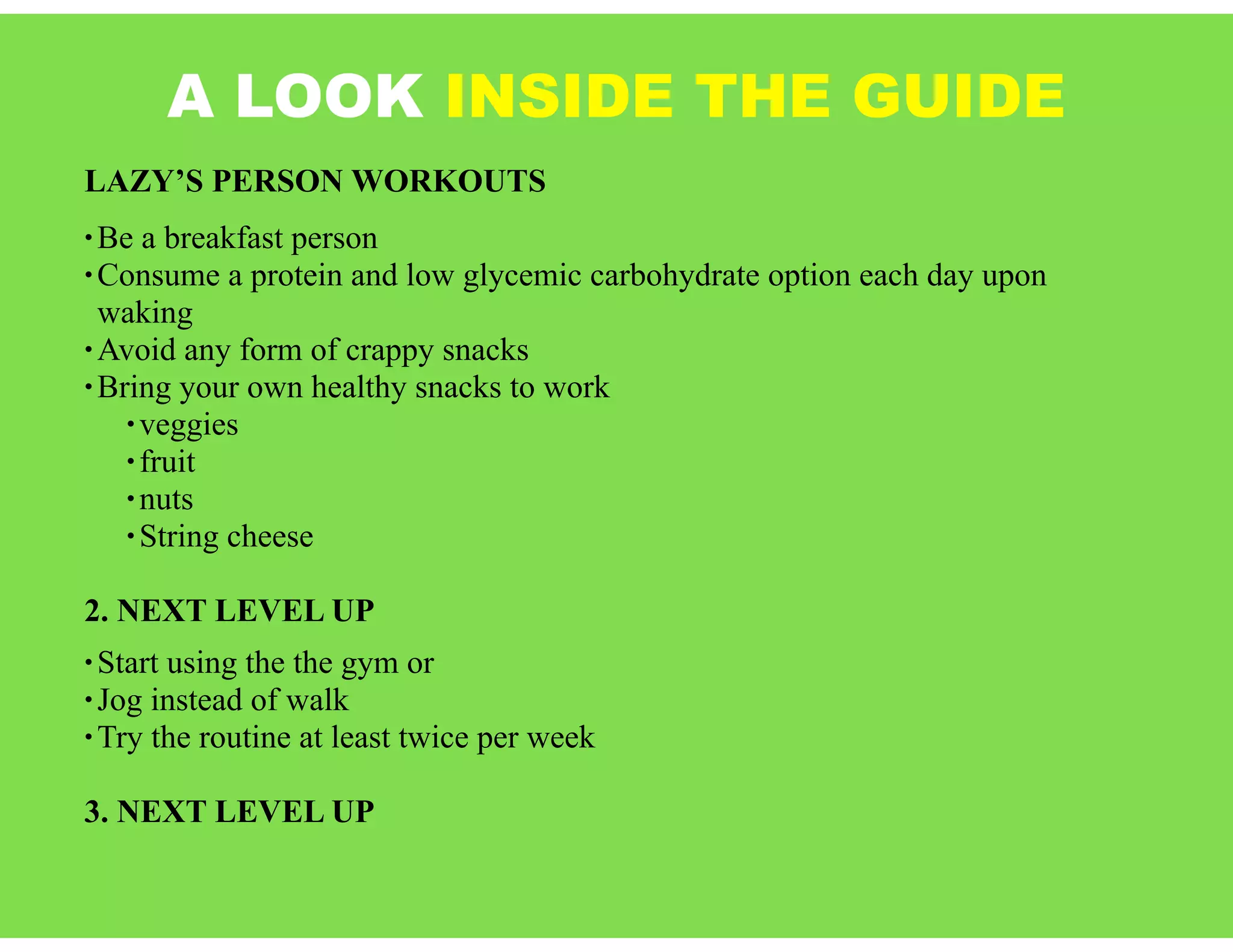 Lazy's Guides to Exercise & Healthy Fitness | PPT
