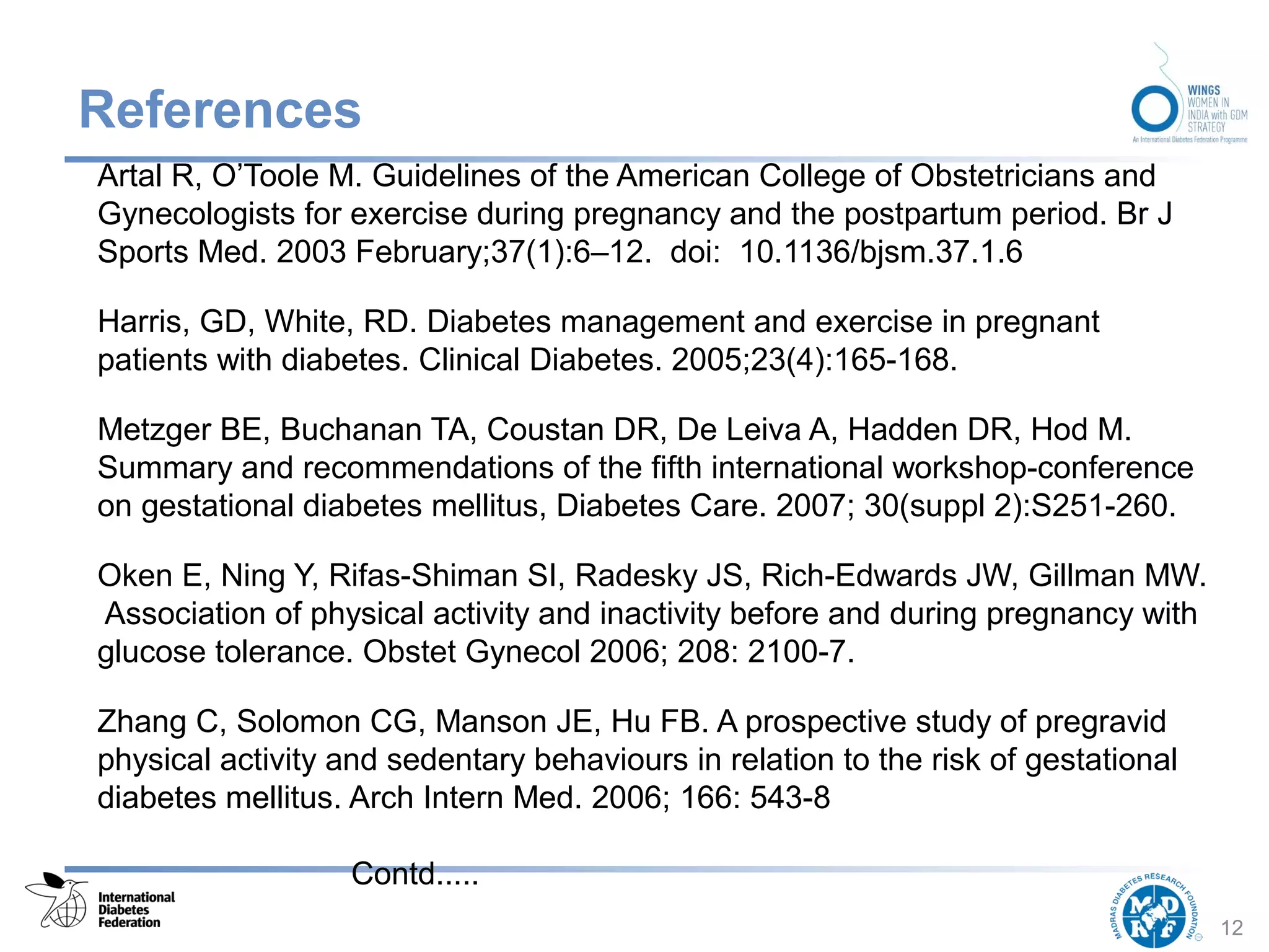 Exercise in Gestational Diabetes information provided by diabetesasia.org