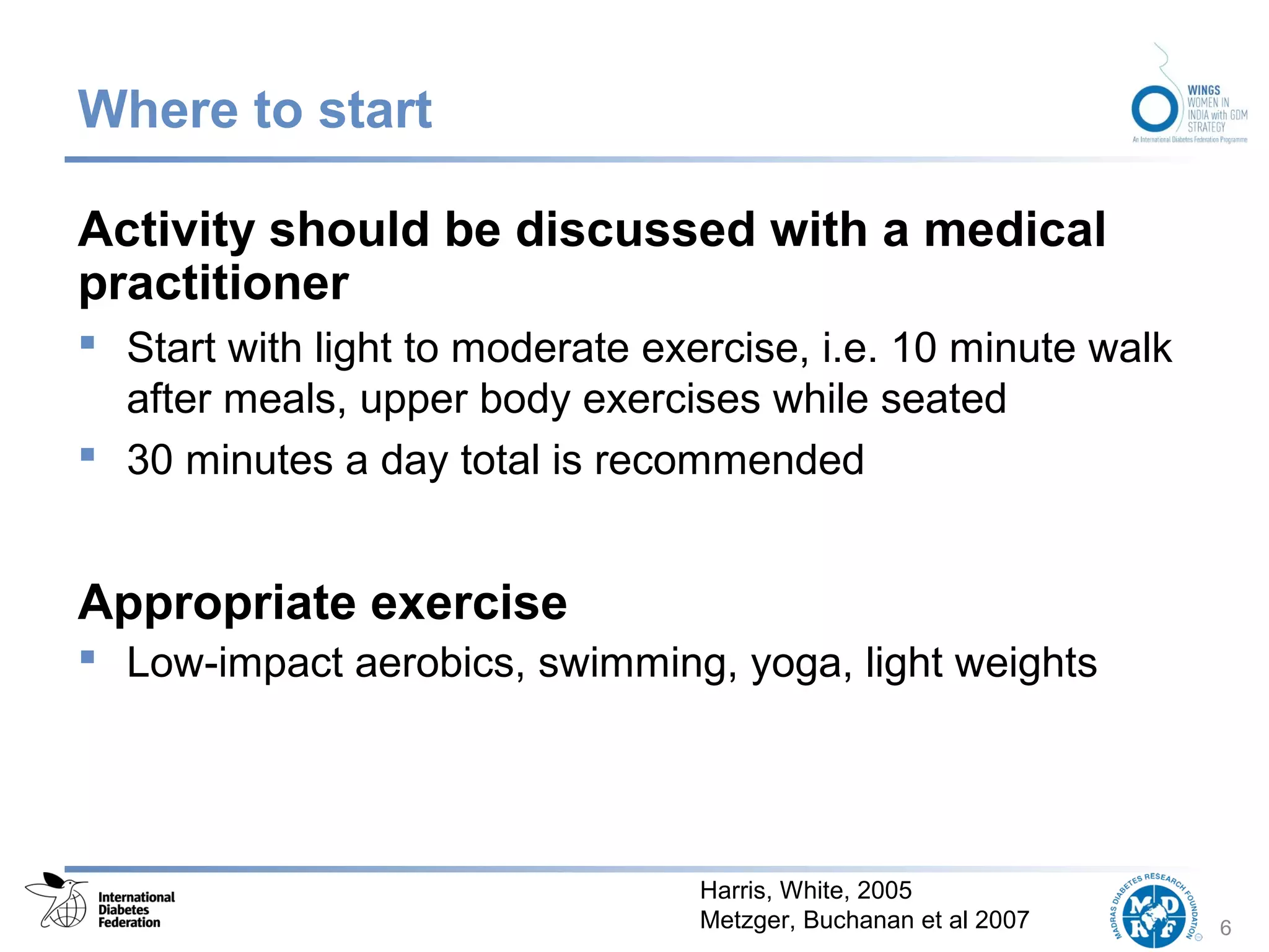 Exercise in Gestational Diabetes information provided by diabetesasia.org