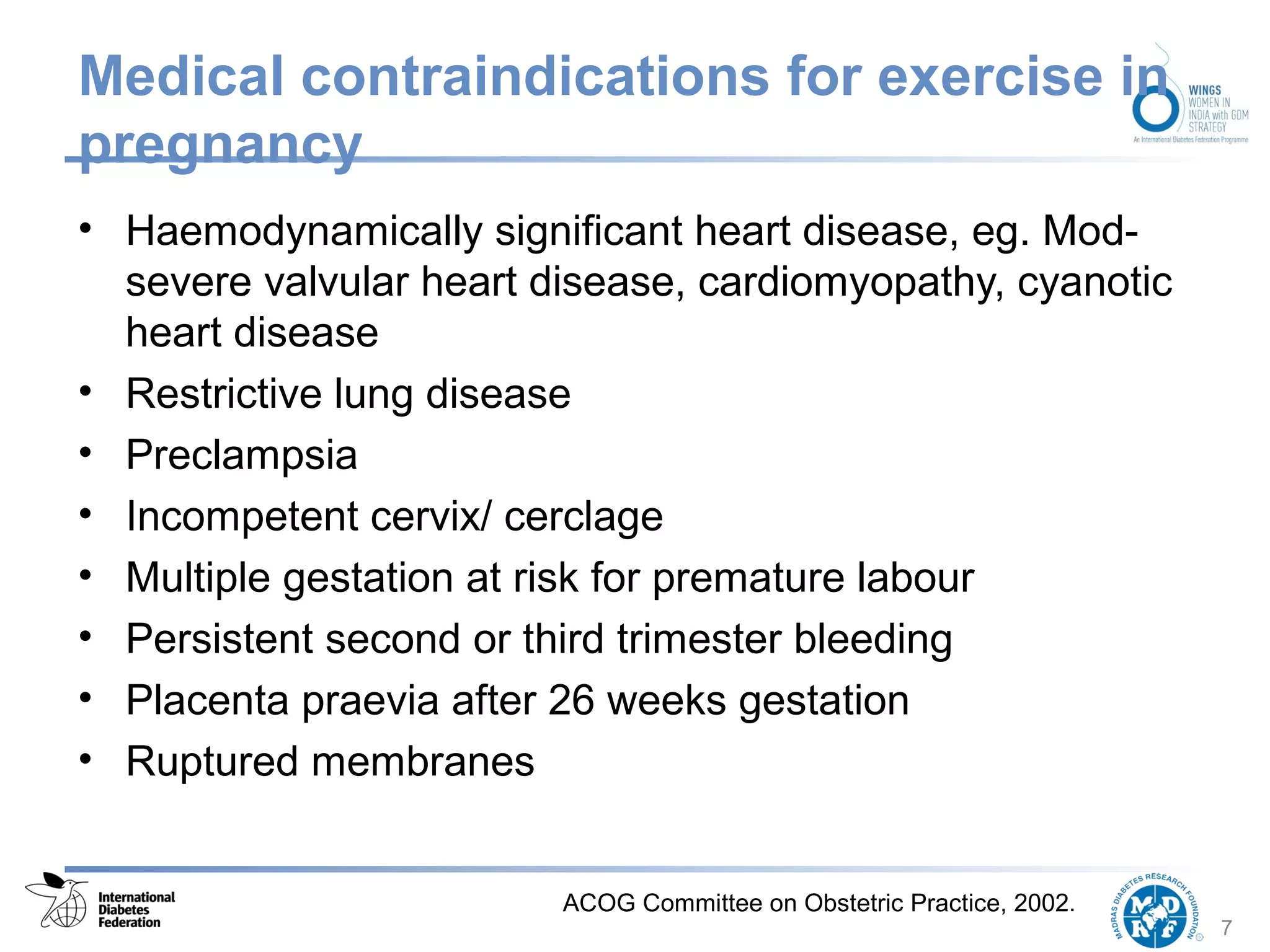 Exercise in Gestational Diabetes information provided by diabetesasia.org