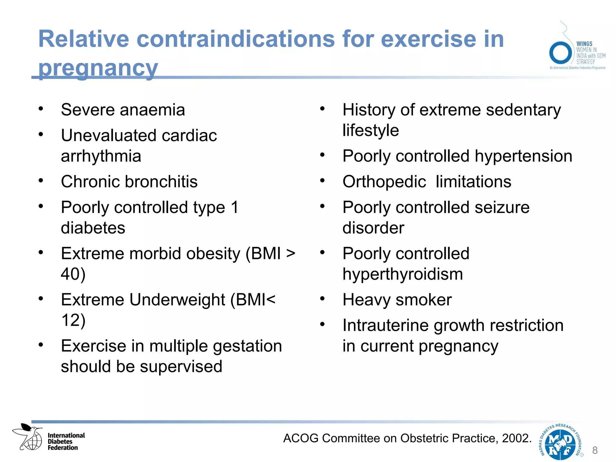 Exercise in Gestational Diabetes information provided by diabetesasia.org