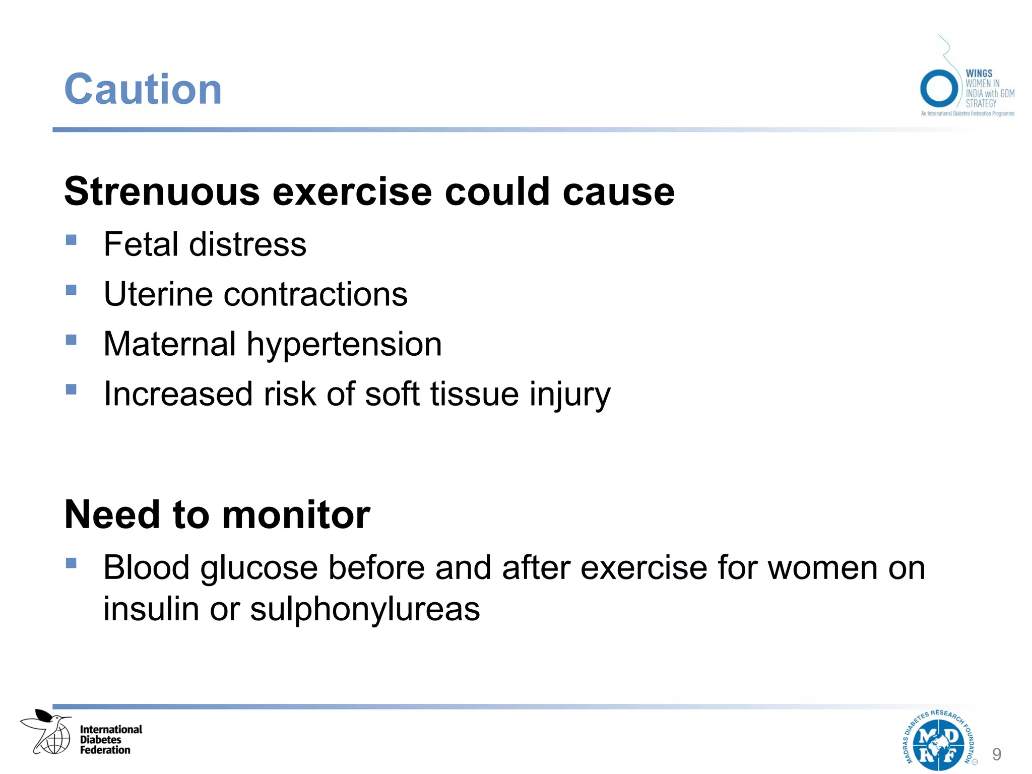 Exercise in Gestational Diabetes information provided by diabetesasia.org