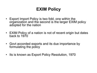 Exim Policy | PPT