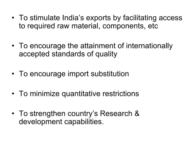 Exim Policy | PPT | Commodities | Economy