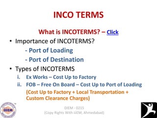 EXPORT IMPORT BASICS | PPSX