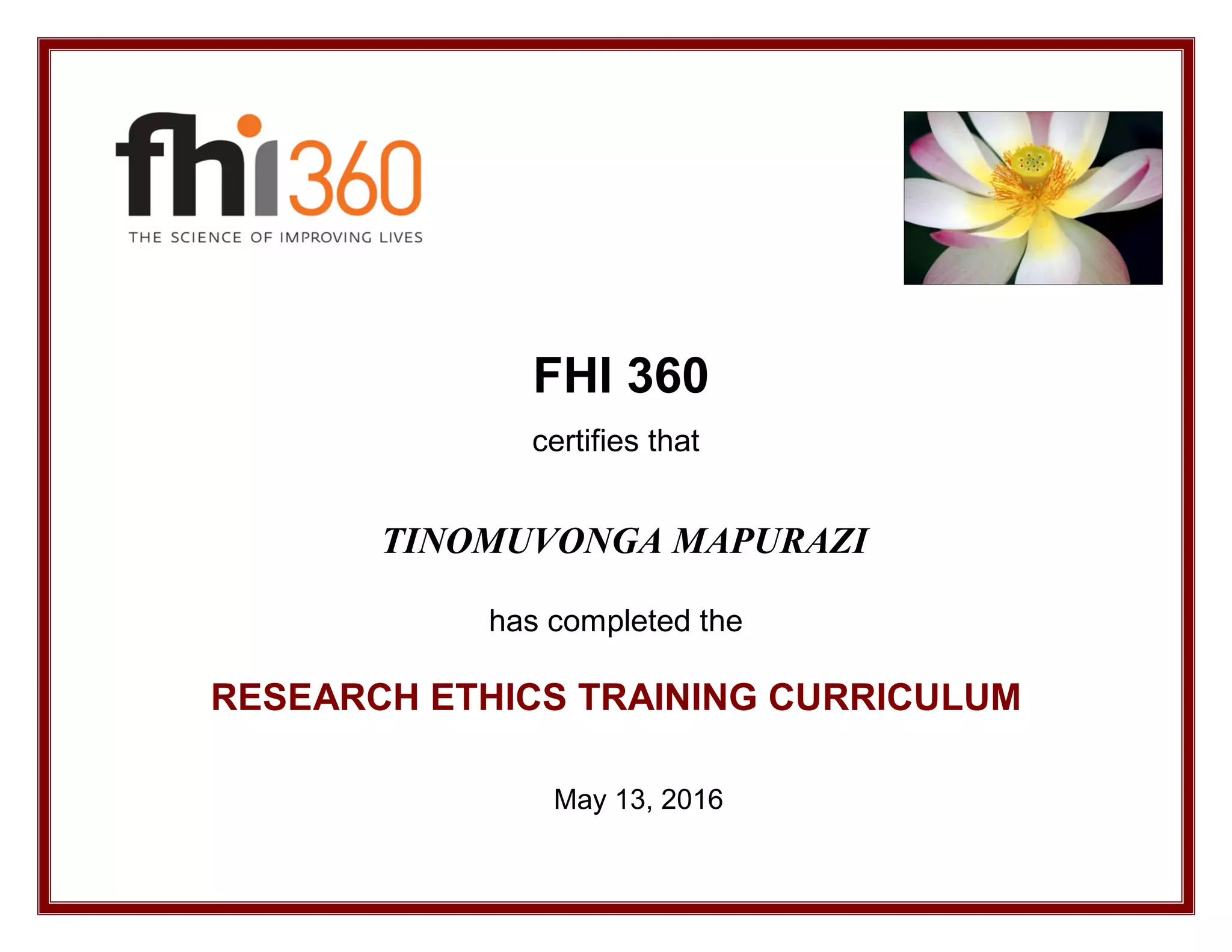 RETC_Certificate TINO | PDF