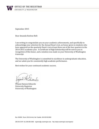 Deans Letter | PDF