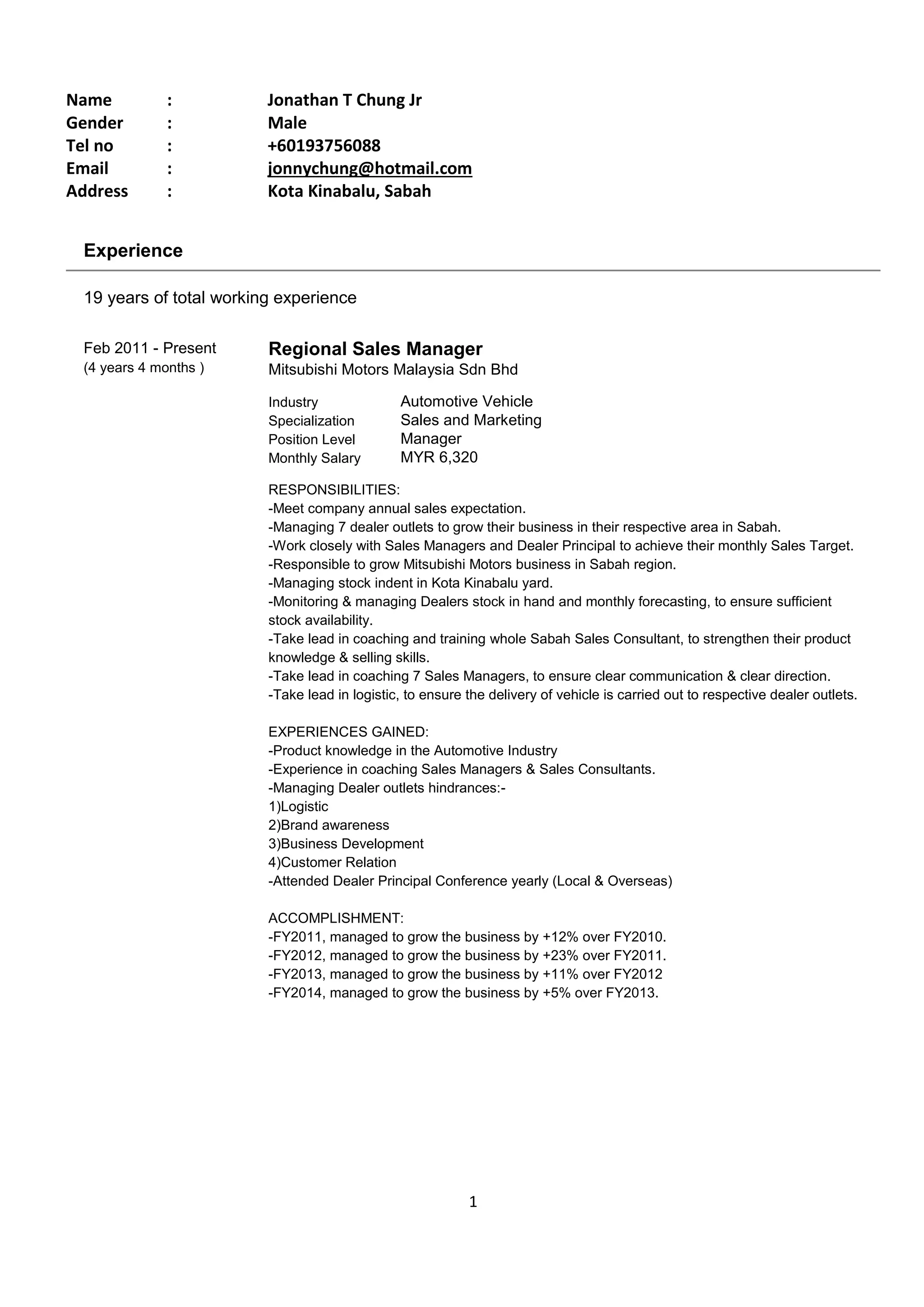 Jonathan Chung CV | PDF