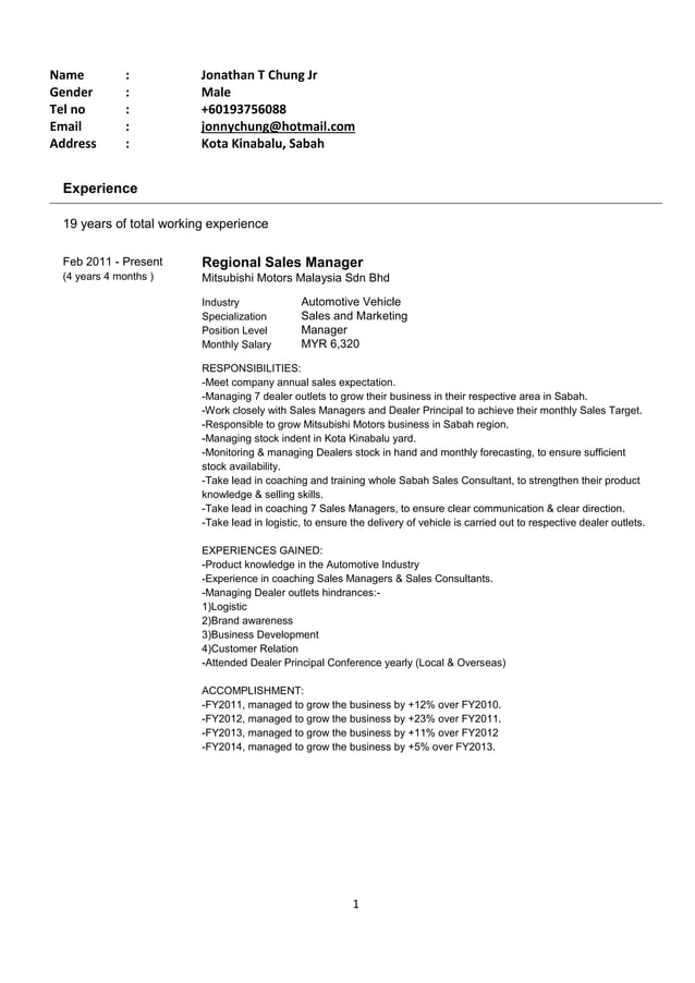 Jonathan Chung CV | PDF