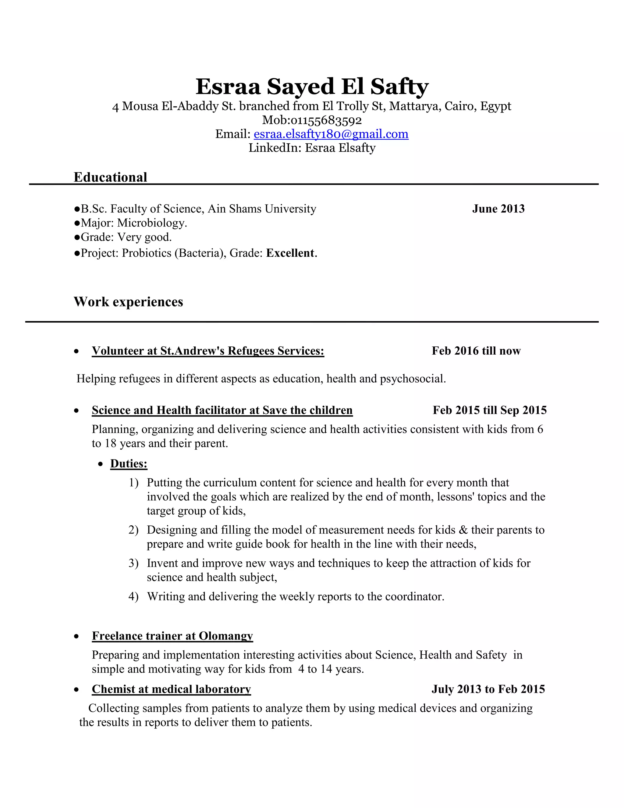 Esraa Sayed C.V | PDF