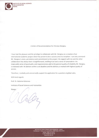 Letter of recomendation | PDF