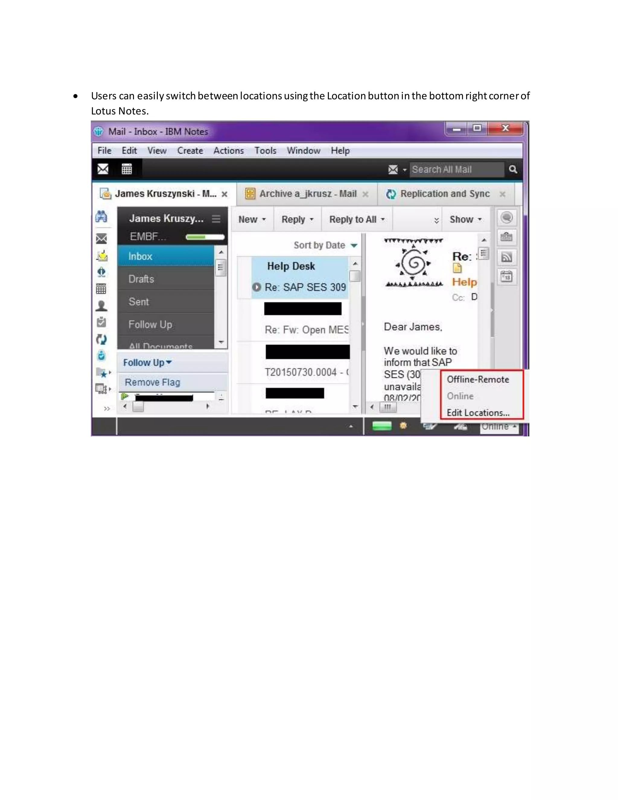 Training Lotus Notes Email | DOCX