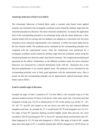 Anisotrphic Behavior of Textile Fabric. | PDF