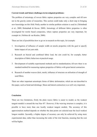 Anisotrphic Behavior of Textile Fabric. | PDF