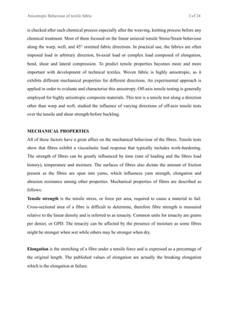Anisotrphic Behavior of Textile Fabric. | PDF