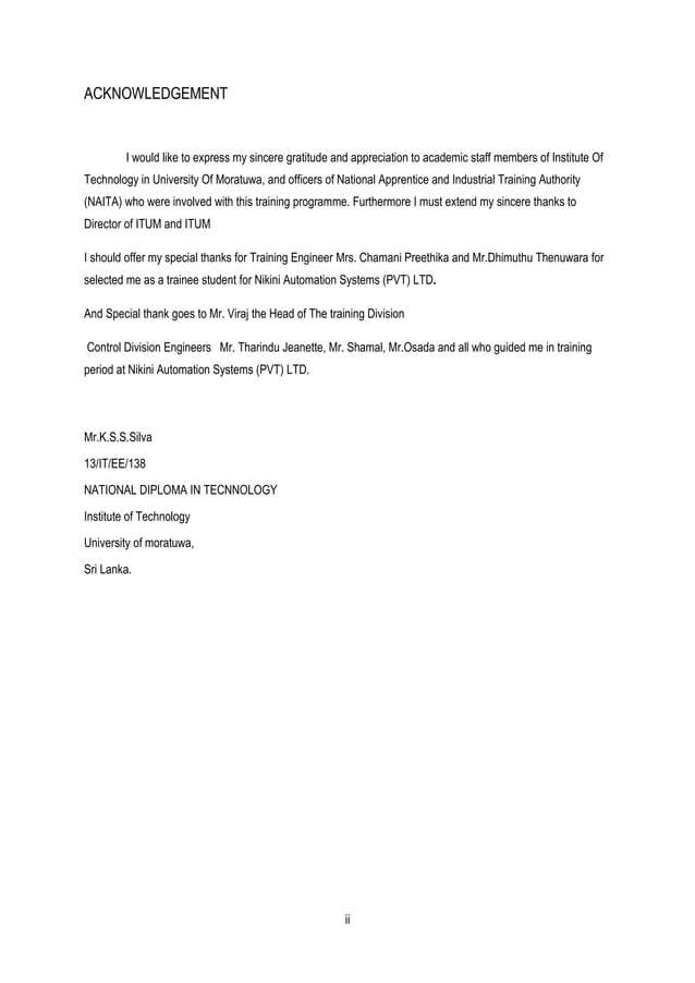 1st Report at Nikini Automation1 | PDF