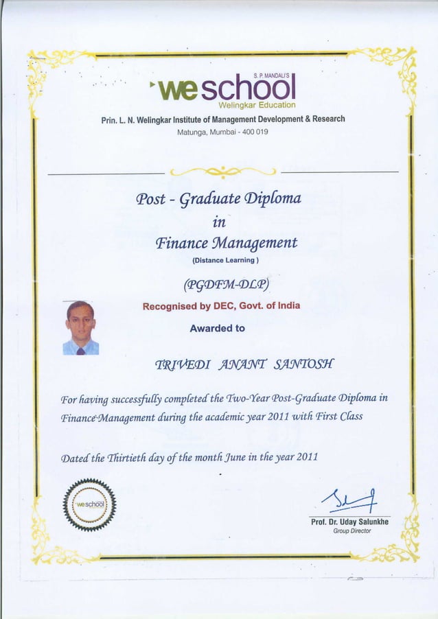 PGDBM Certificate | PDF